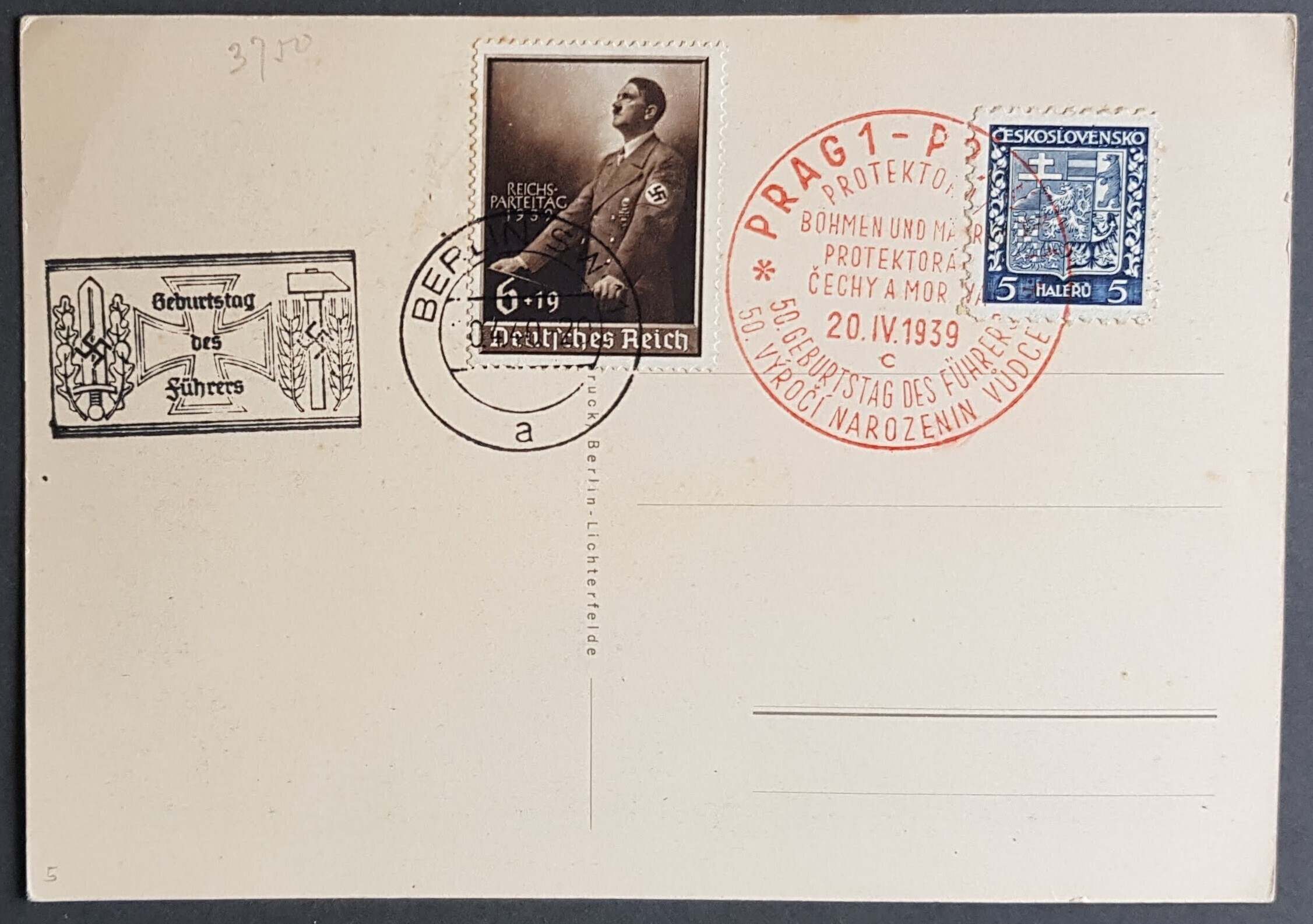 Germany Third 3rd Reich Original Nazi Postcard Adolf Hitler the Greater ...