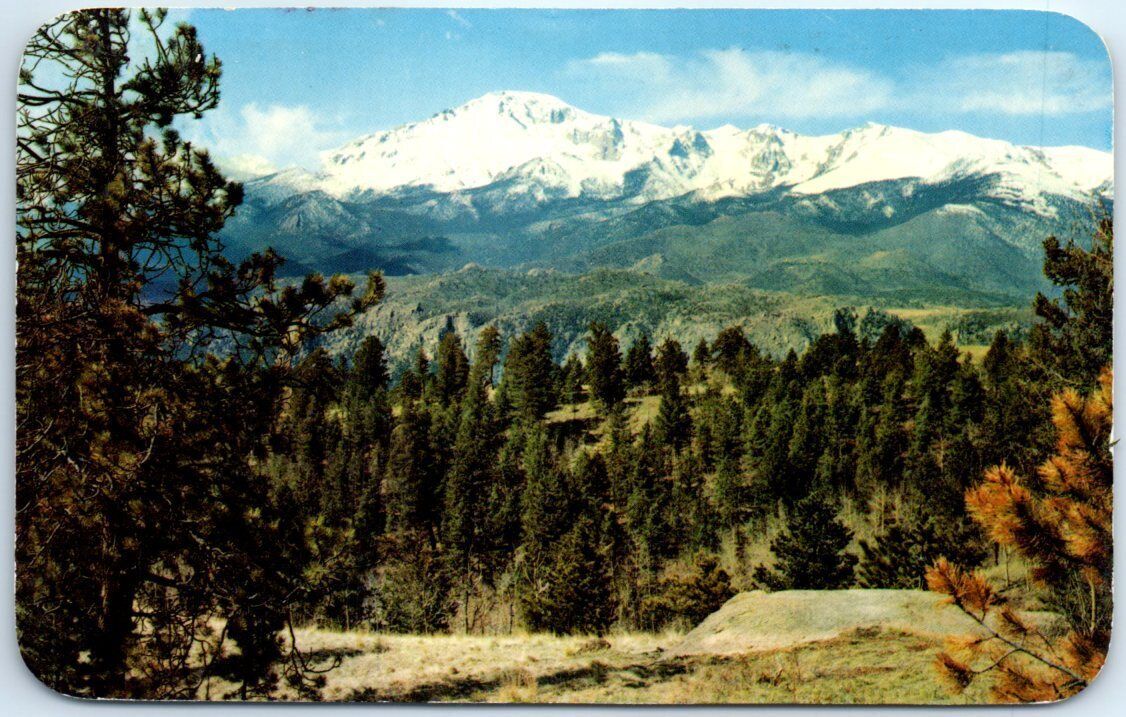 Postcard - Pikes Peak from the Rampart Range Road, Pikes Peak Region ... Postcard - Pikes Peak from the Rampart Range Road, Pikes Peak Region ...