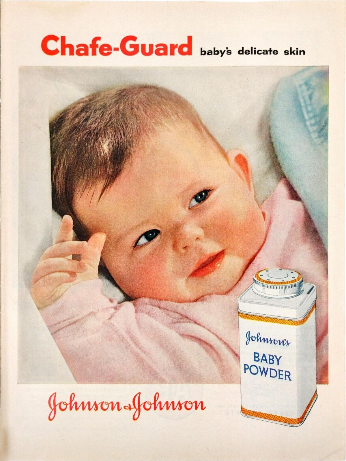 Vintage Johnson & Johnson Baby Powder Ad March 1956 Chafe Guard Sweet ...