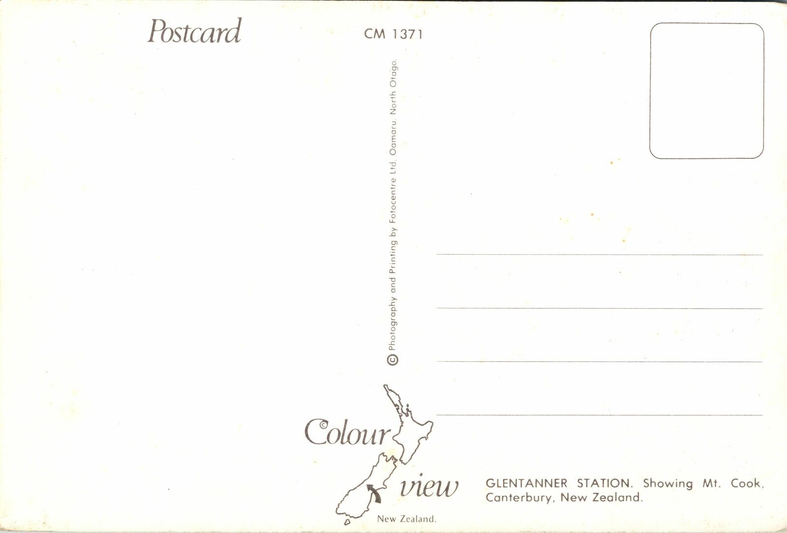 Vintage Continental Postcard Glentanner Station MT. Cook Canterbury New ...