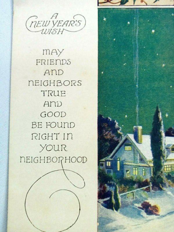 Vintage Postcard A New Year's Wish May Friends and Neighbors True ...