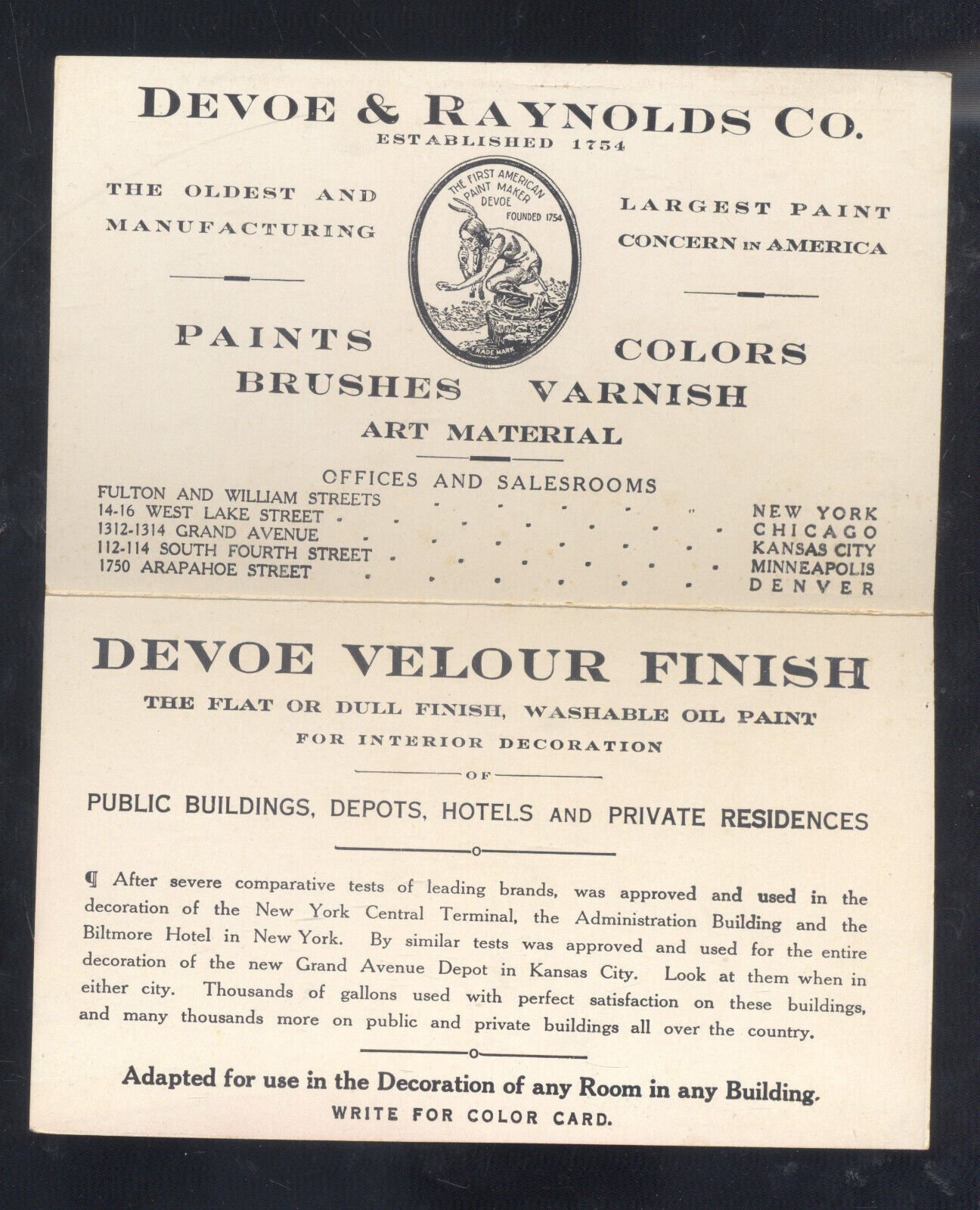 Kansas City Missouri Union Railroad Station Devoe Paint Advertising ...