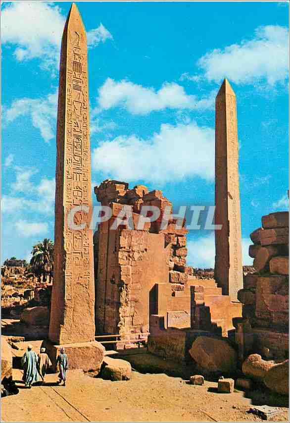 Postcard Modern Obelisks of Karnak Tothmes iii and Queen Hatshepsut ...
