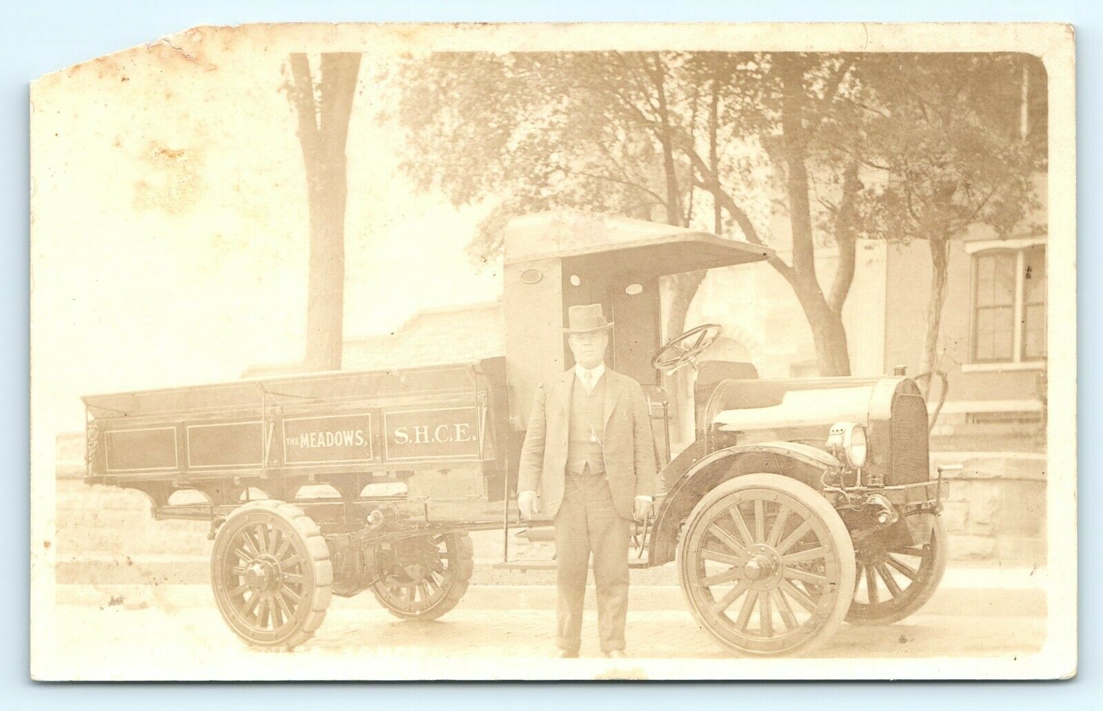 1910s Pickup Truck Auto Delivery Flatbed Real Photo RPPC The Meadows S ...
