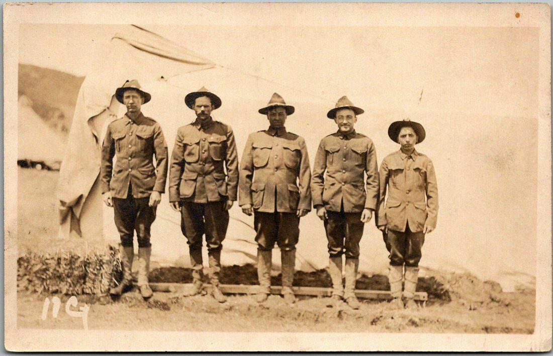 1910s WWI RPPC Real Photo Postcard U.S. Army Soldiers / Tallest to ...