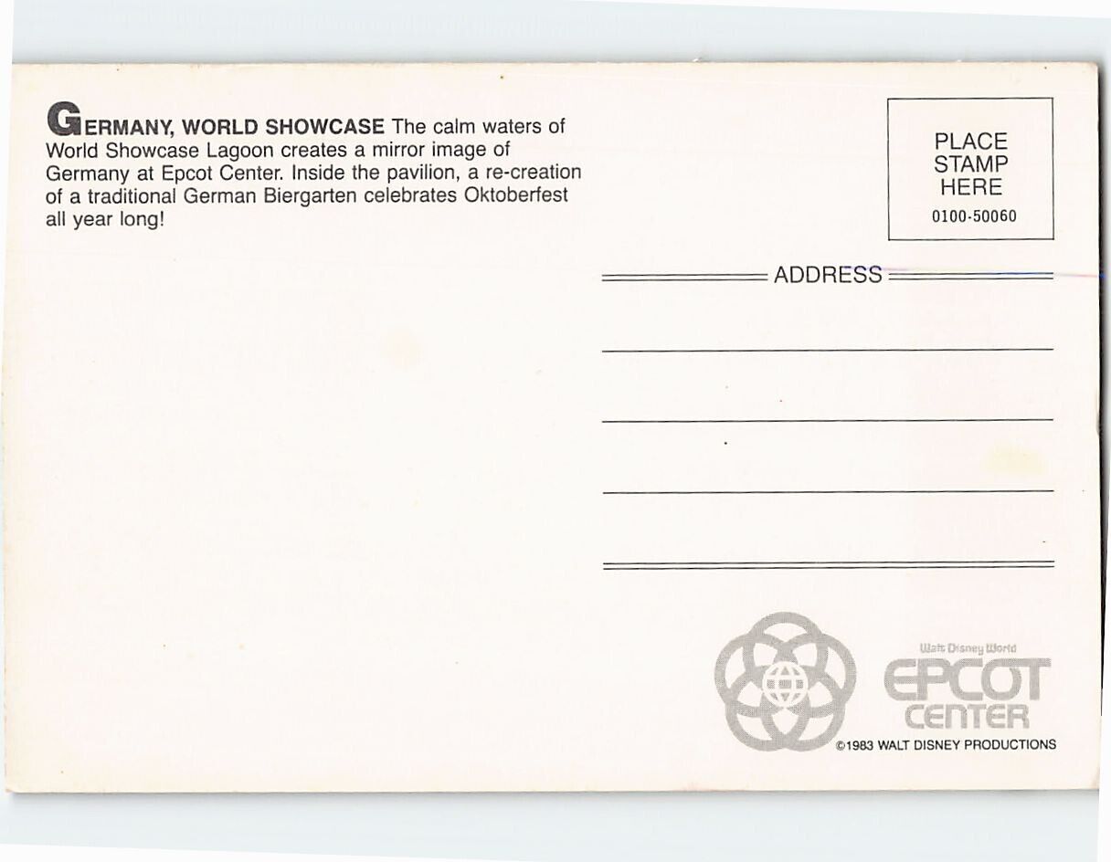 Postcard World Showcase Lagoon, Epcot Center, Walt Disney World ...