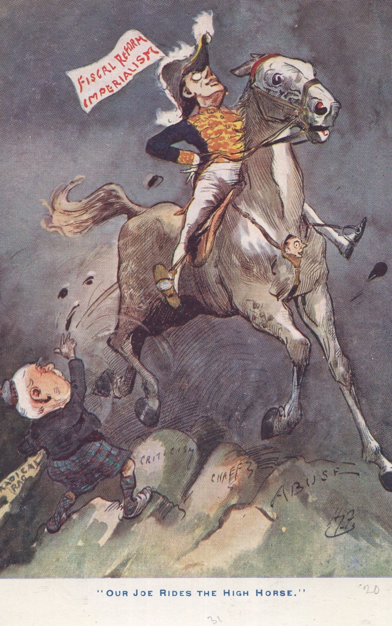 Joseph Chamberlain Our Joe Rides The Old Horse Political Comic Postcard ...