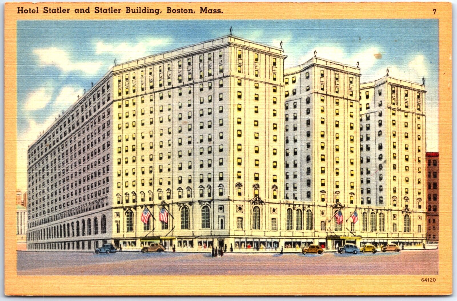 Vintage Postcard Hotel Statler and Statler Building in Boston ...