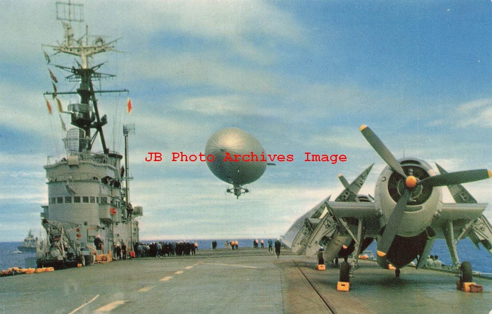 Royal Canadian Navy, Aircraft Carrier HMCS Magnificent, Blimp, Hot Air ...