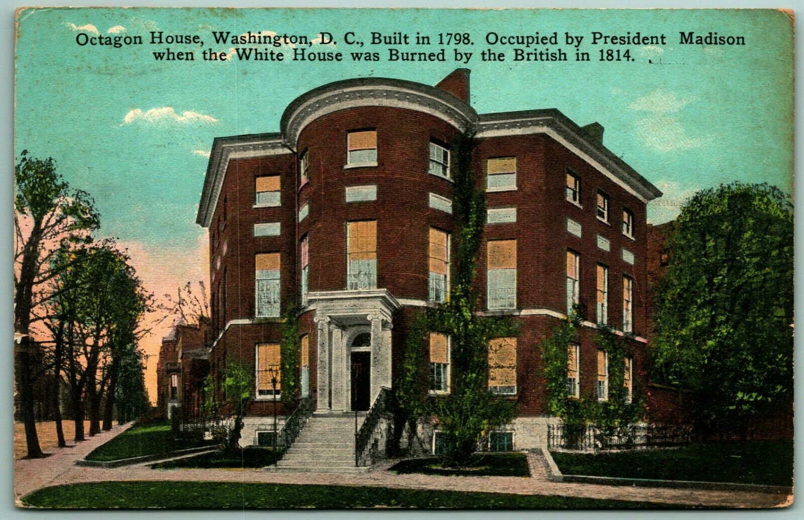 Octagon House Home of James Madison Washington DC 1917 DB Postcard H12 ...