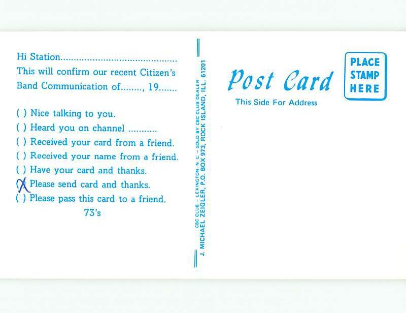 patriotic EAGLE BIRD - QSL CB HAM RADIO CARD Davenport Iowa IA t9884 ...