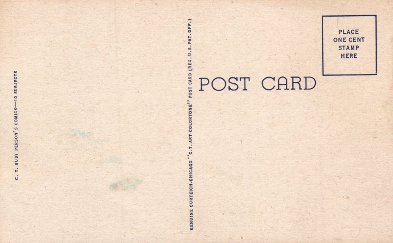 Vintage Postcard Time Savers Easy Correspondence Card Busy Man Check ...