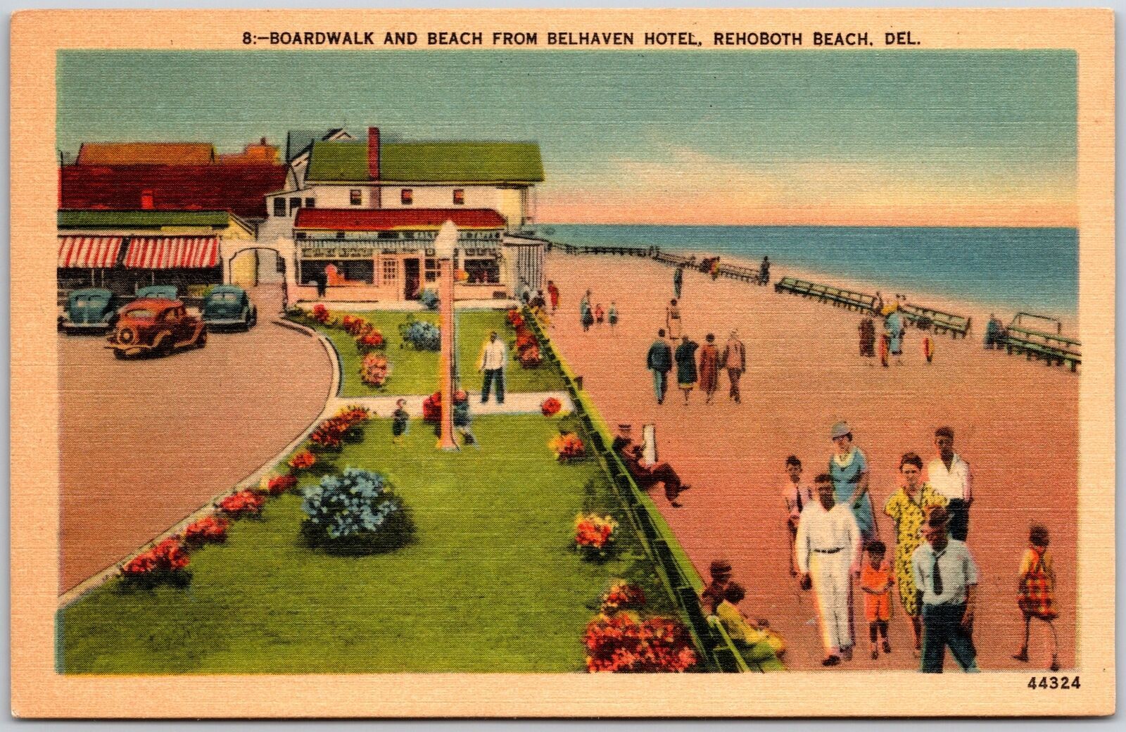 Rehoboth Beach Delaware DE, Boardwalk and Beach From Belhaven Hotel ...