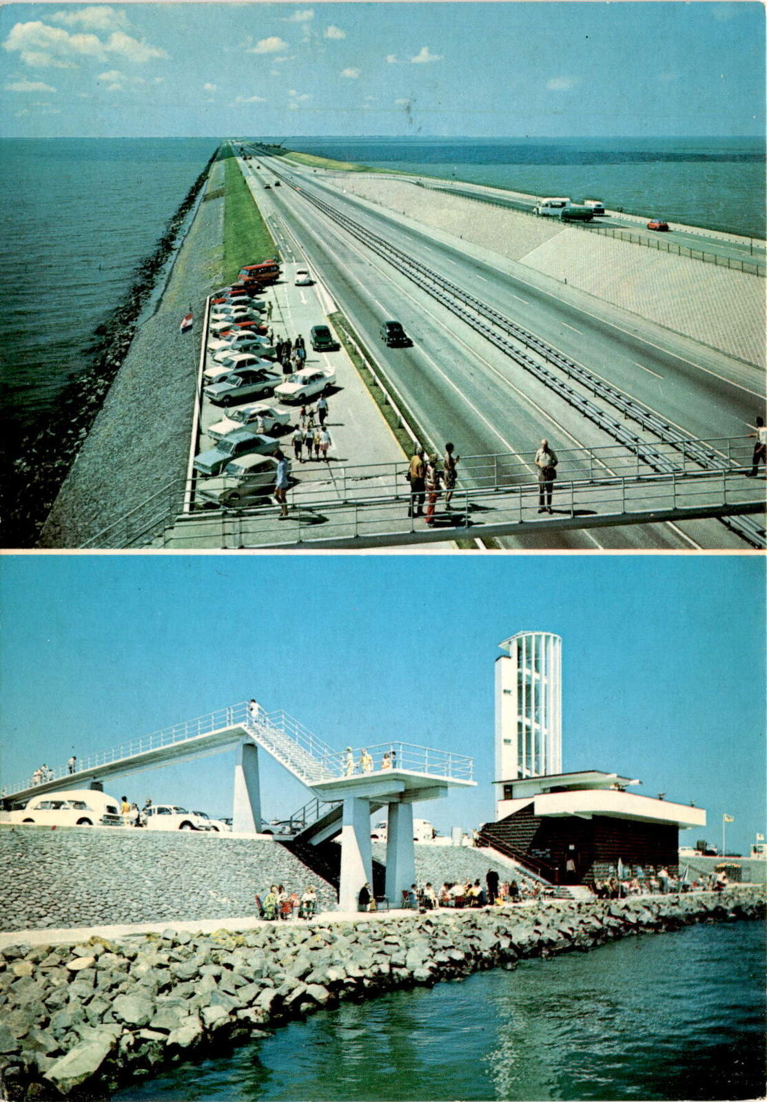 Afsluitdijk, Holland, dam, engineering marvel, barrier, sea, highway, c Postcard | Other ...