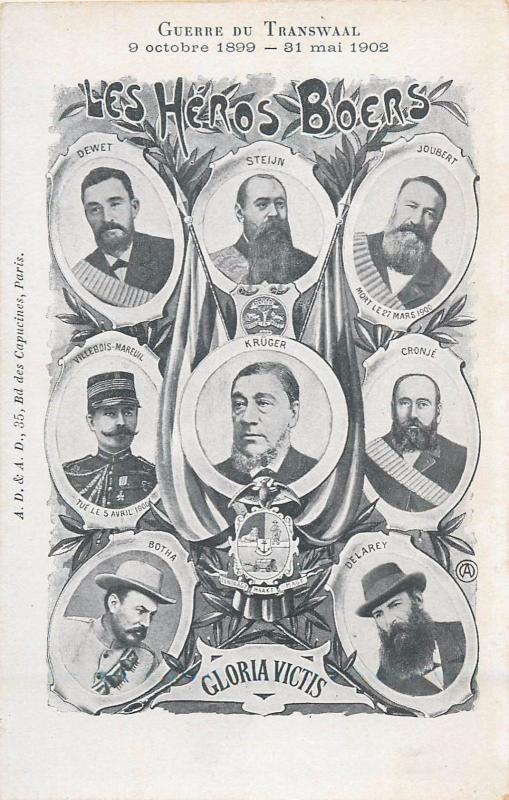 BOER WAR Heroes Transvaal Dewet Steijn Joubert Kruger Botha Rey Cronje ...