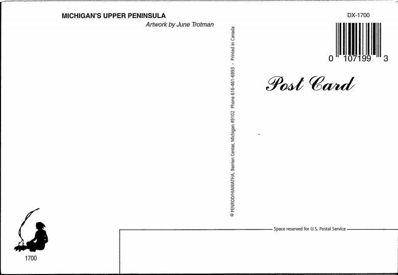 Vintage Continental Size Postcard MAP of Michigan's Upper Peninsula ...