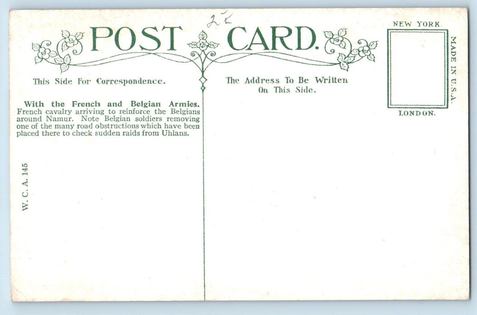 Military Soldier Postcard With The French And Belgian Armies c1910's ...