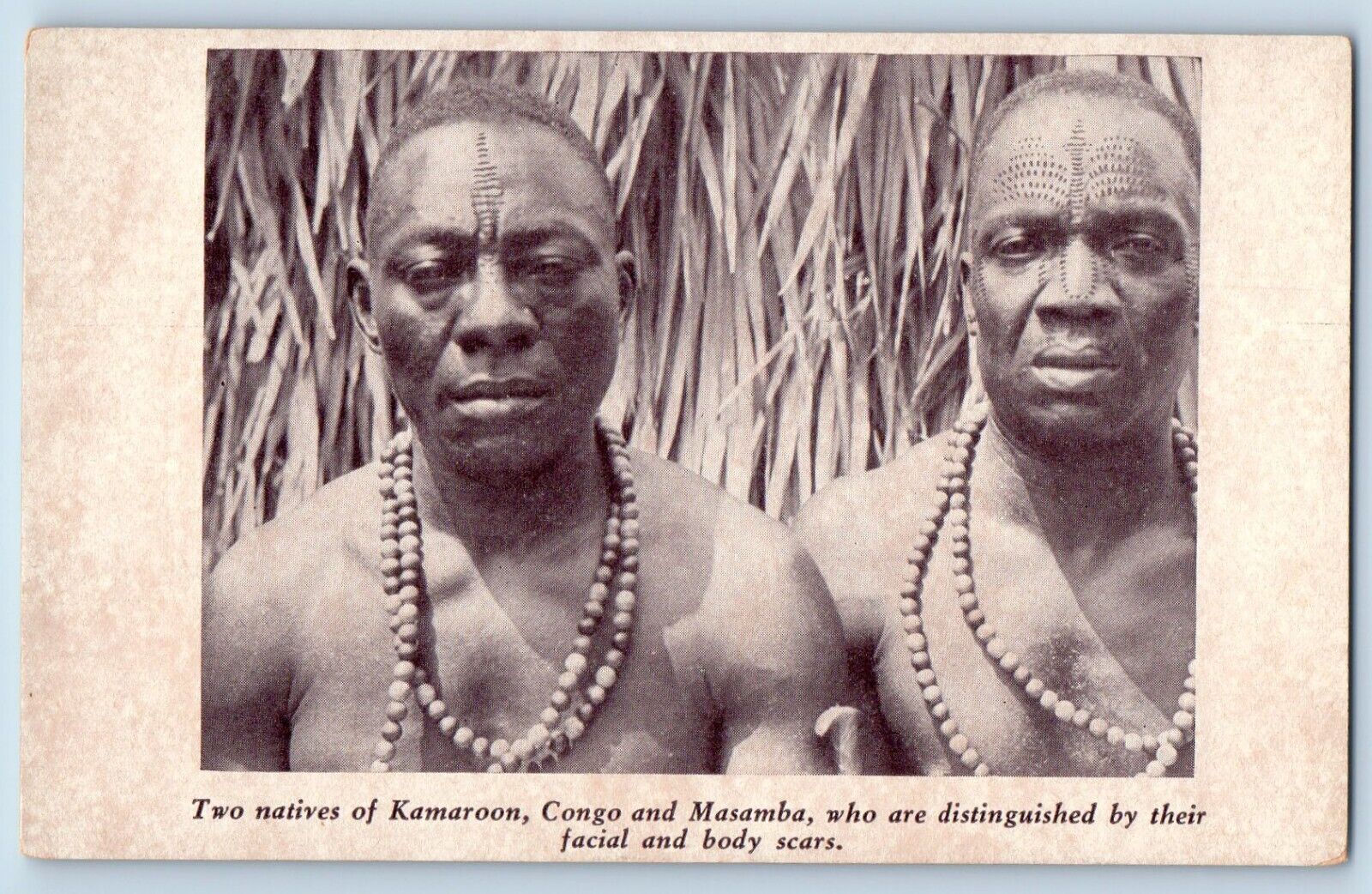 Chicago Expo Postcard Two Natives Of Kamaroon Congo And Masamba Facial ...