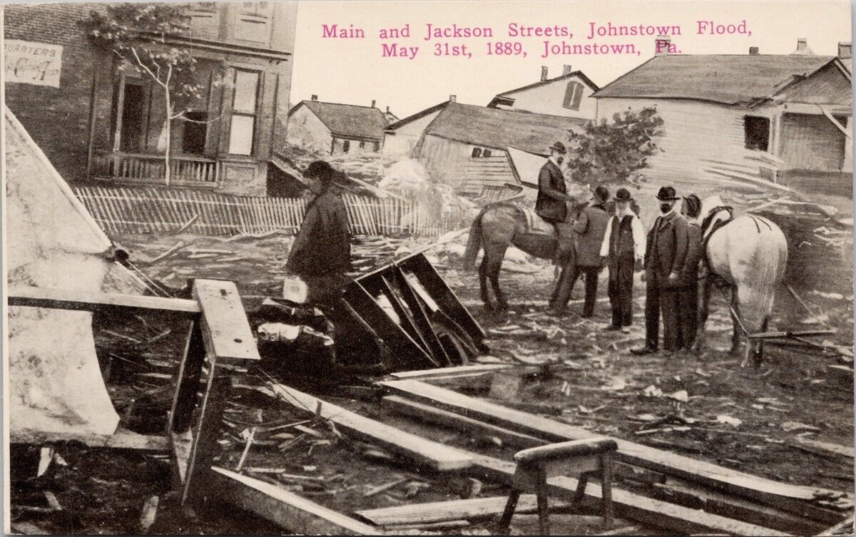 Johnstown Pennsylvania 1889 Johnstown Flood Main Jackson Streets PA ...