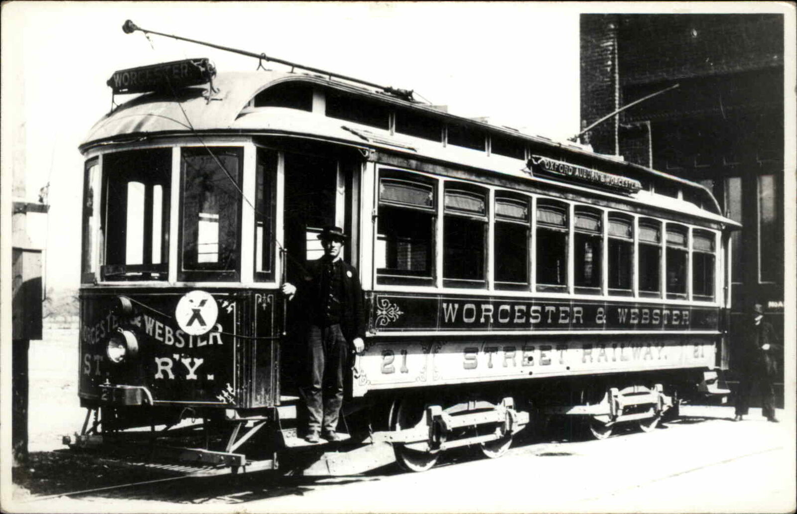 Worcester & Webster MA Trolley Street Car c1910 Image 1940s Real Photo ...