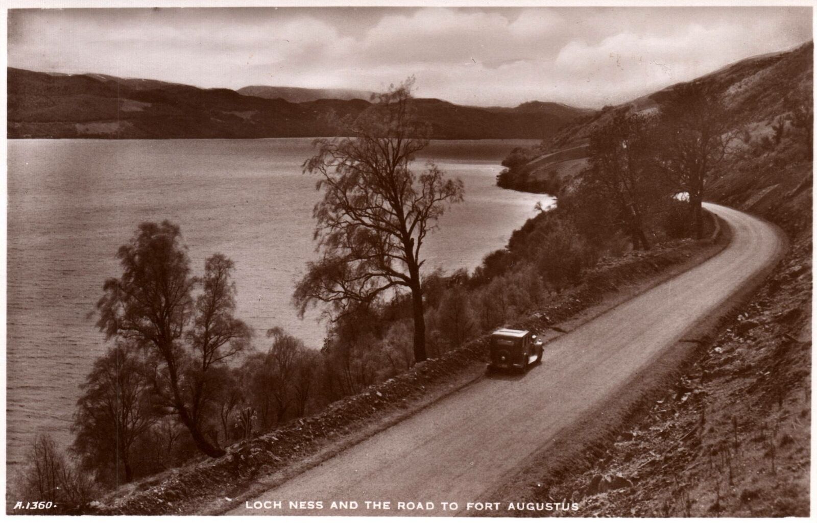 Vintage Postcard Loch Ness and the Road to Fort Augustus Scotland (Rppc ...