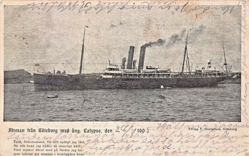 Immigrant Ship~S S Calypso~Afresan Tran Goteborg Med Ang. ~1905 Postcard | Other / Unsorted ...