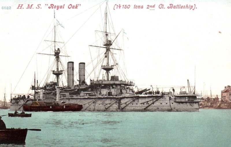 Postcard Royal Navy Battleship HMS Royal Oak 2nd Class | Other ...