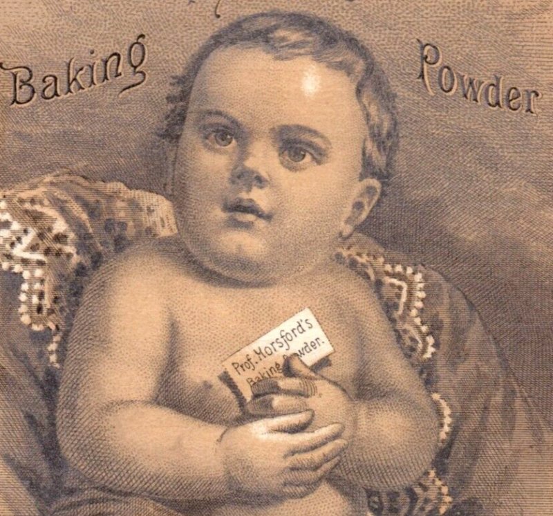 1880s Prof. Horsford's Baking Powder Rumford Chemical Works Cute Baby ...