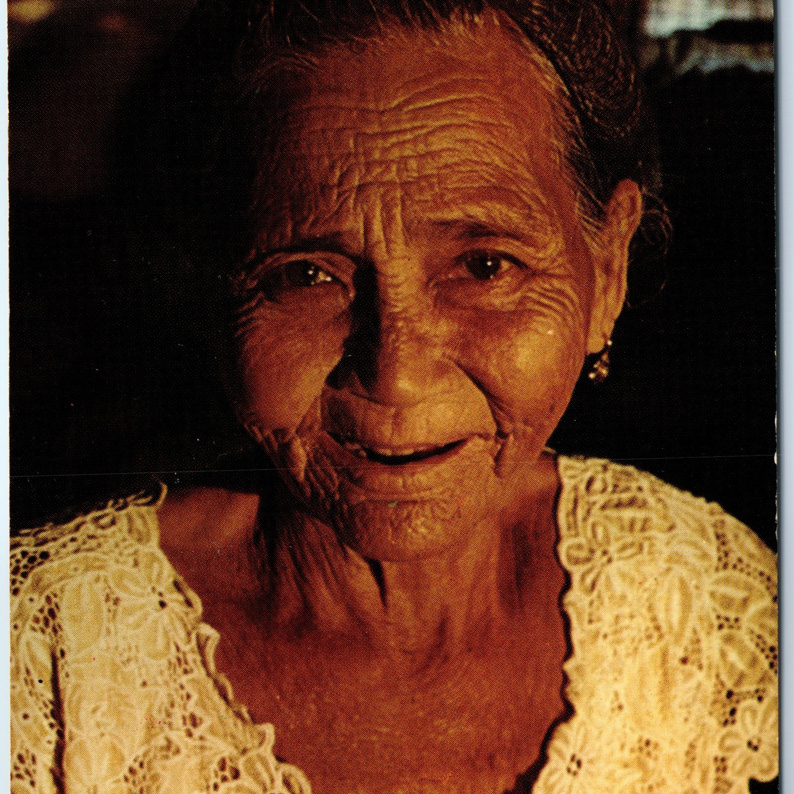 1968 Guam, US Native Chamorro Woman Elder Matriarchal Indian Chrome ...