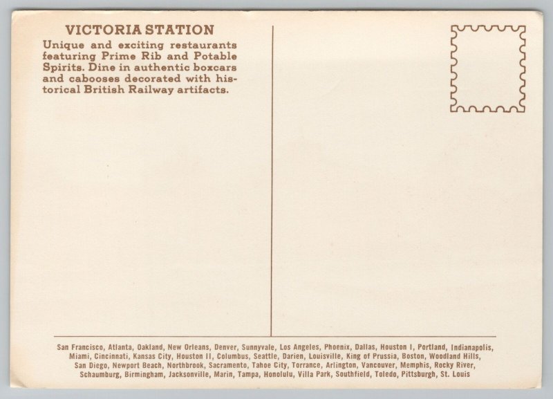 Transportation~Victoria Station Purveyor of Prime Rib~Continental ...