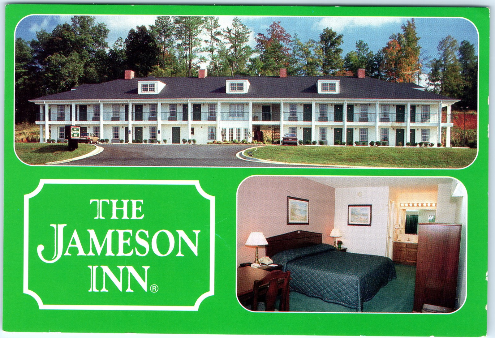 c1980s The Jameson Inn Hotel Exterior & Room Interior Chrome 4x6 PC ...