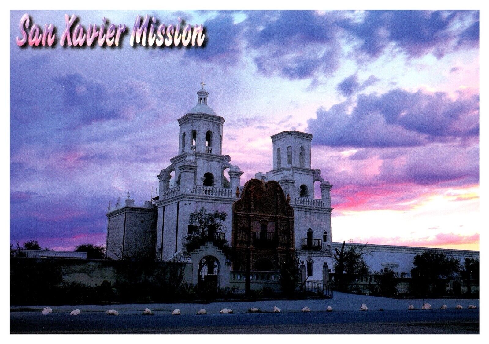San Xavier Mission Arizona AZ Dove Desert Papago Indian Village Chrome ...