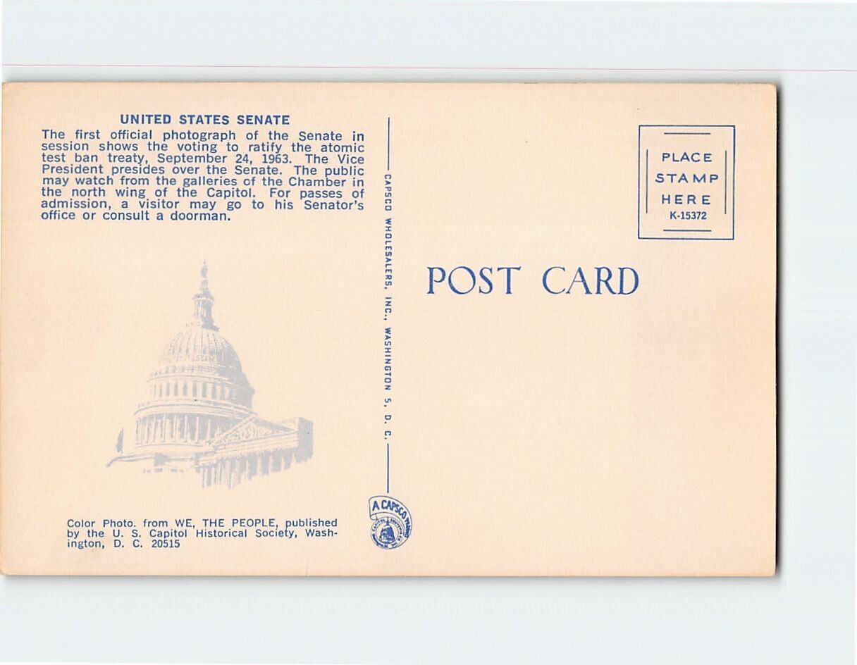 Postcard United States Senate, the Capitol, Washington, District of ...
