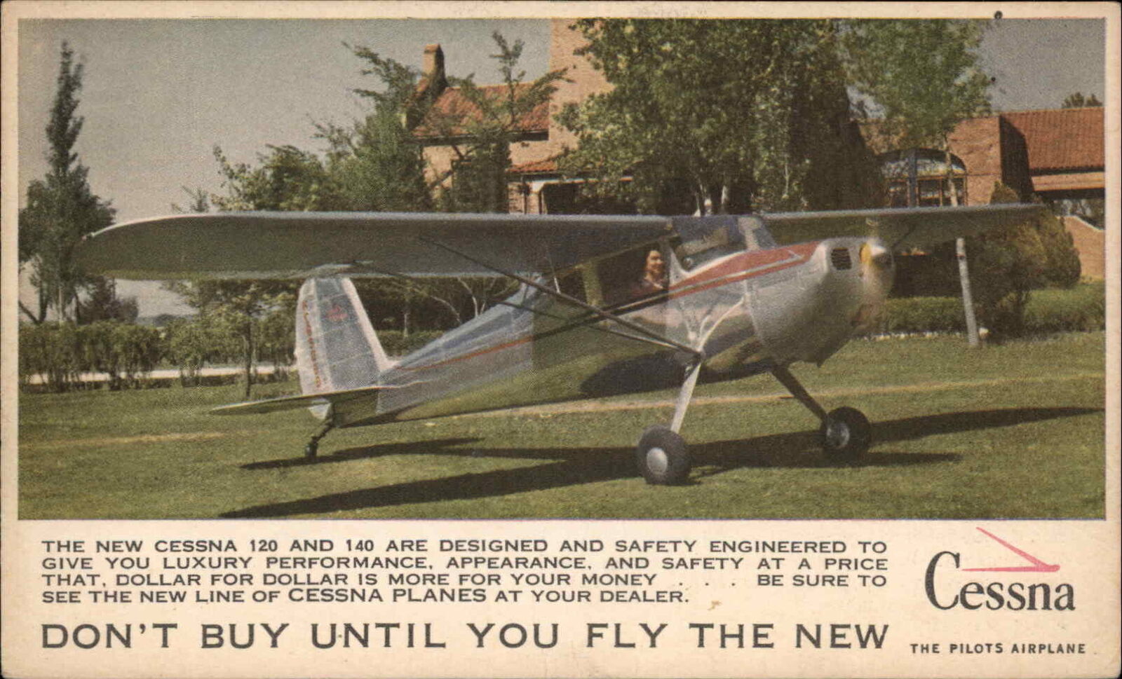 Cessna 120 and 140 Airplane Pioneer Aviation Ad Advertising Vintage ...