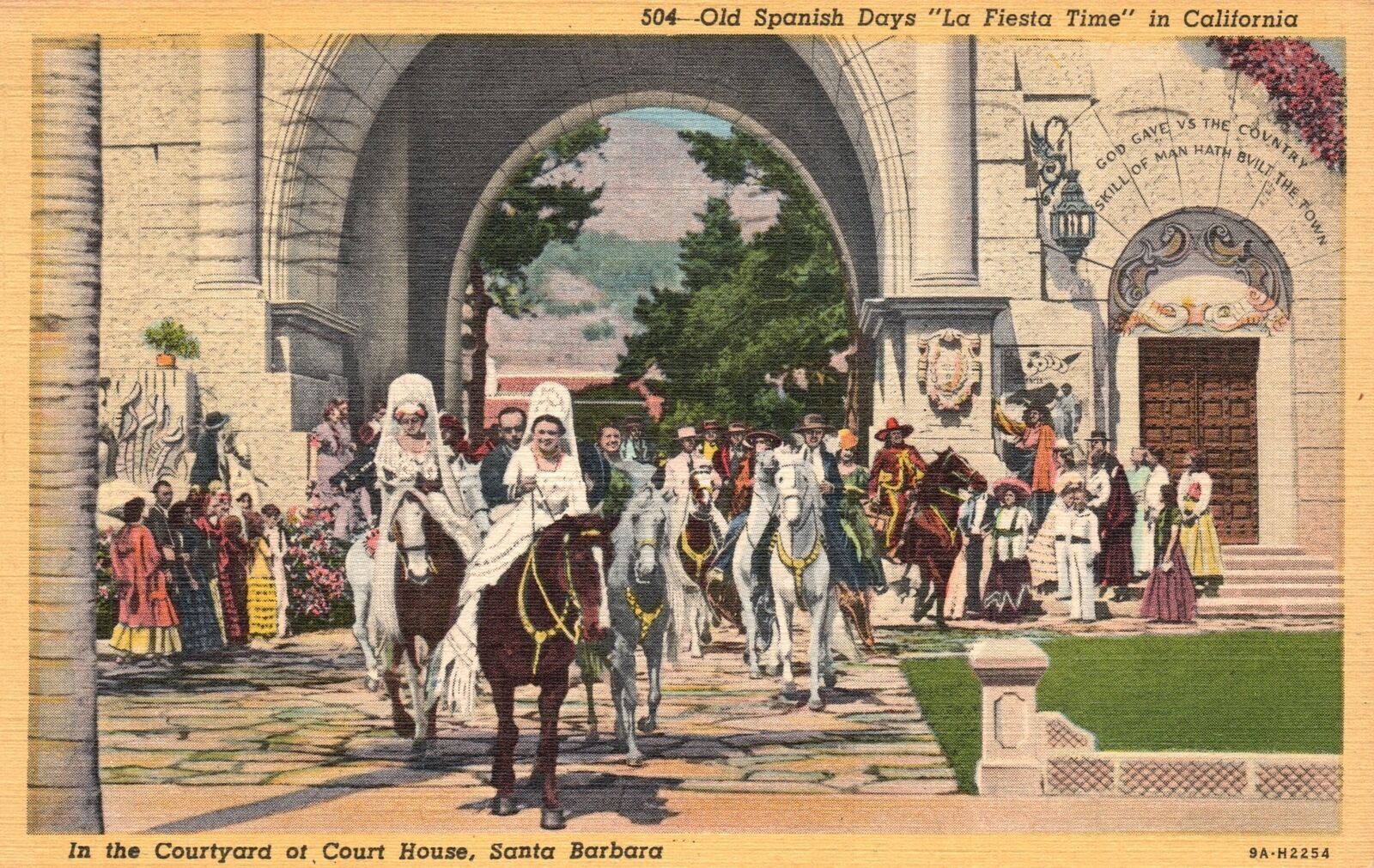 Vintage Postcard 1950's Old Spanish Days La Fiesta Time Santa Barbara ...
