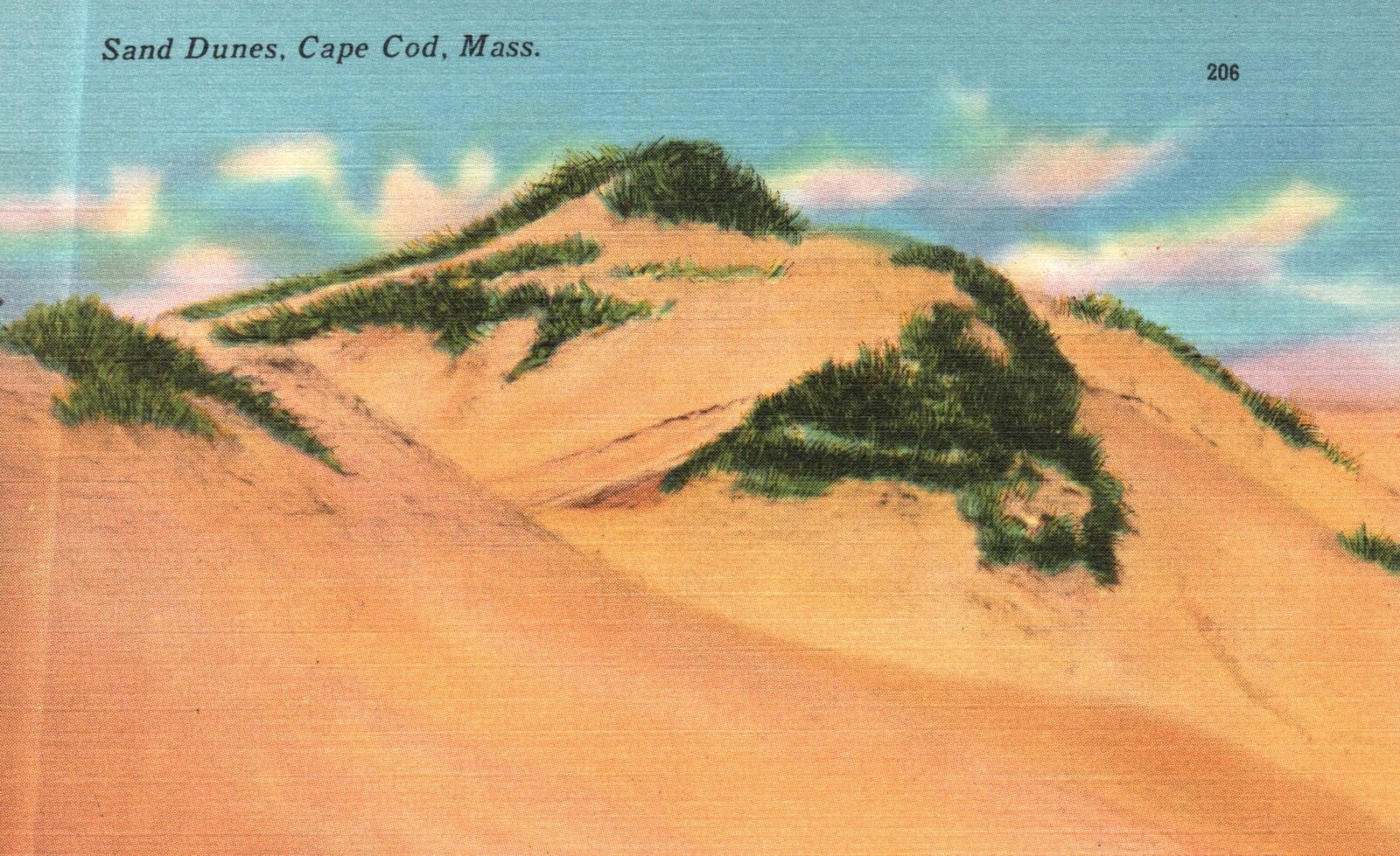 Vintage Postcard Sand Dunes Beach Cape Cod Massachusetts MA Mayflower ...