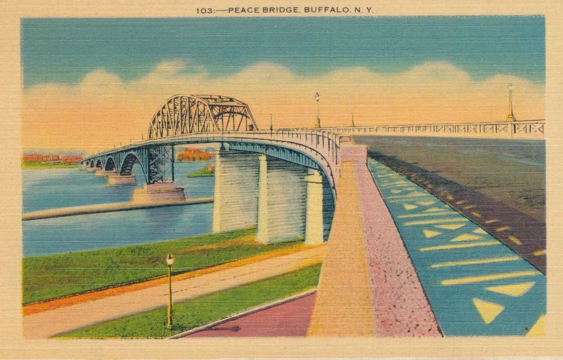 Buffalo NY, New York - Peace Bridge to Canada - Over Niagara River ...