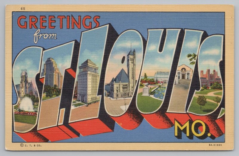St Louis Missouri~Large Letter~Buildings In Each Letter~Vintage ...