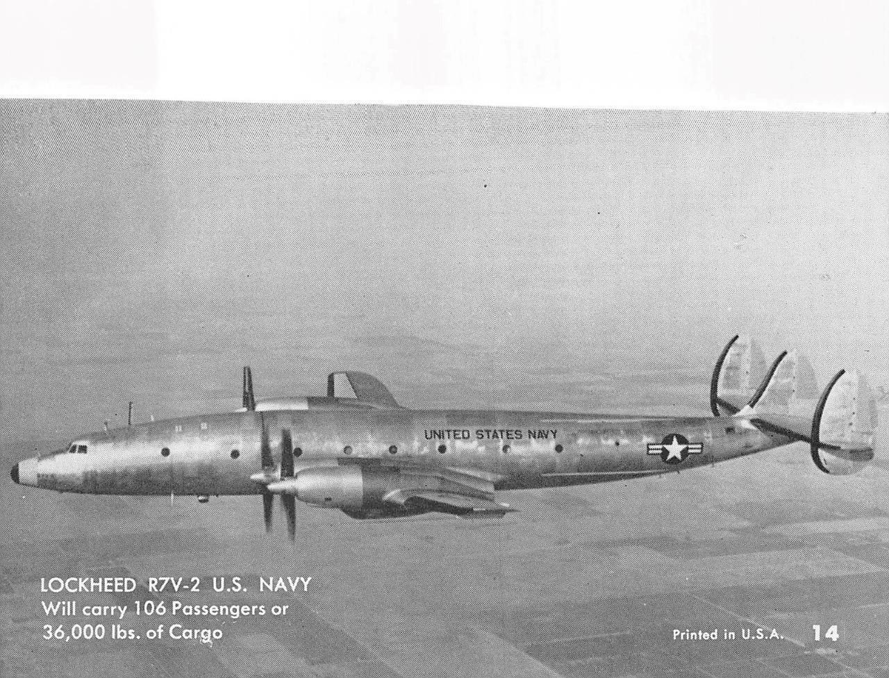 Lockheed R7V-2 U.S. Navy Airplane Arcade Mutoscope Card Postcard (1950S ...