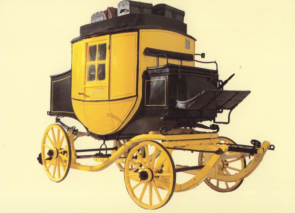 1900 Radern German Mail Coach With Skids Wheels Museum Postcard ...