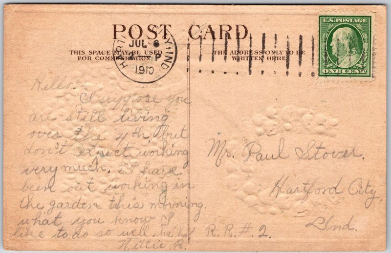 1910 Kindest Regards Good Luck Forget-Me-Nots Magnet Greetings Posted ...