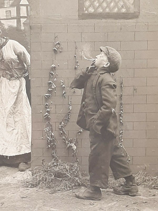 Vintage Little Boy Smoking Cigarette Bamforth Real Photo Postcard RPPC ...