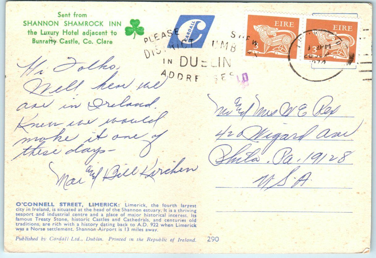 Postcard - O'Connell Street, Limerick City, Ireland | Europe - Ireland ...