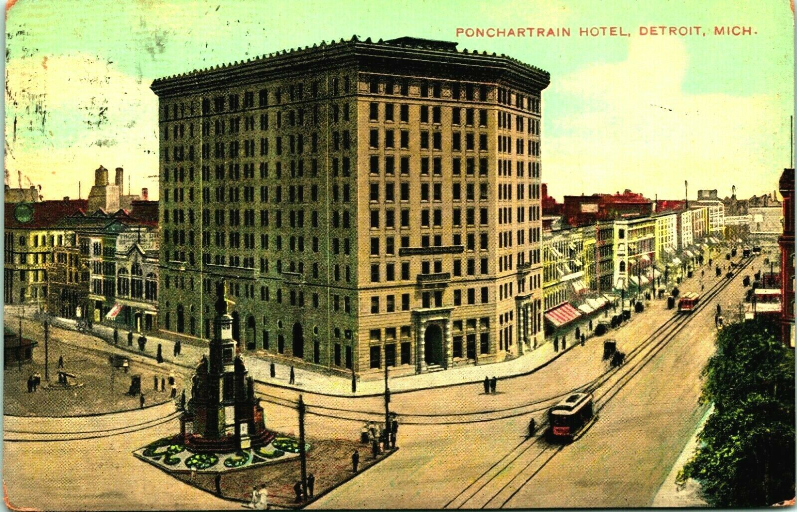 Pontchartrain Hotel Detroit Michigan MI 1909 DB Postcard | United ...