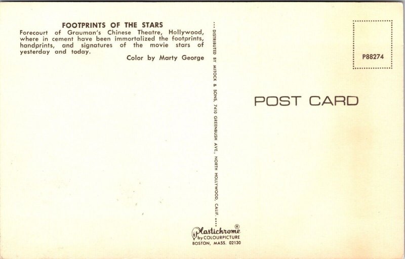 Grauman Chinese Theater Forecourt Hollywood Famous Name Footprint Star ...