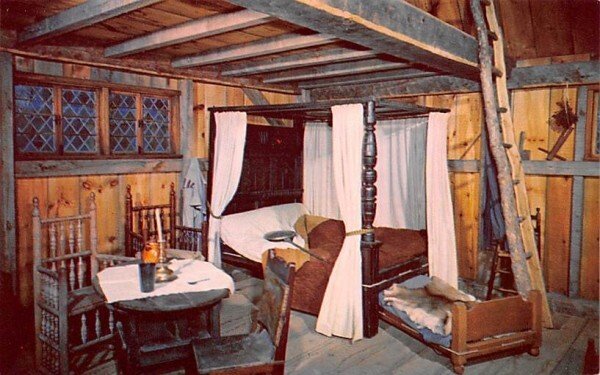 Interior in Plymouth, Massachusetts of a Replica Pilgrim House at ...