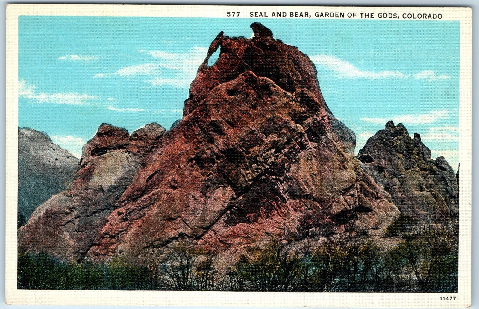 1909 Colordo Springs CO Garden Gods Seal Bear Three Graces Ruins ...