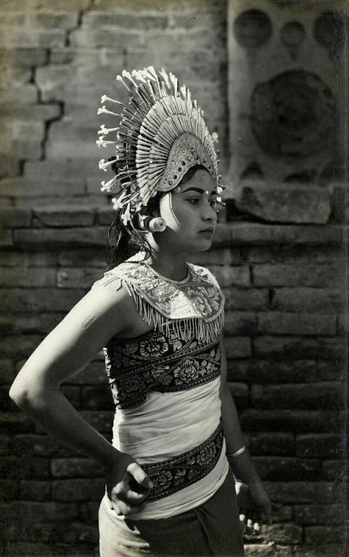 indonesia, BALI, Native Girl Djanger Dancer (1940s) RPPC Postcard ...