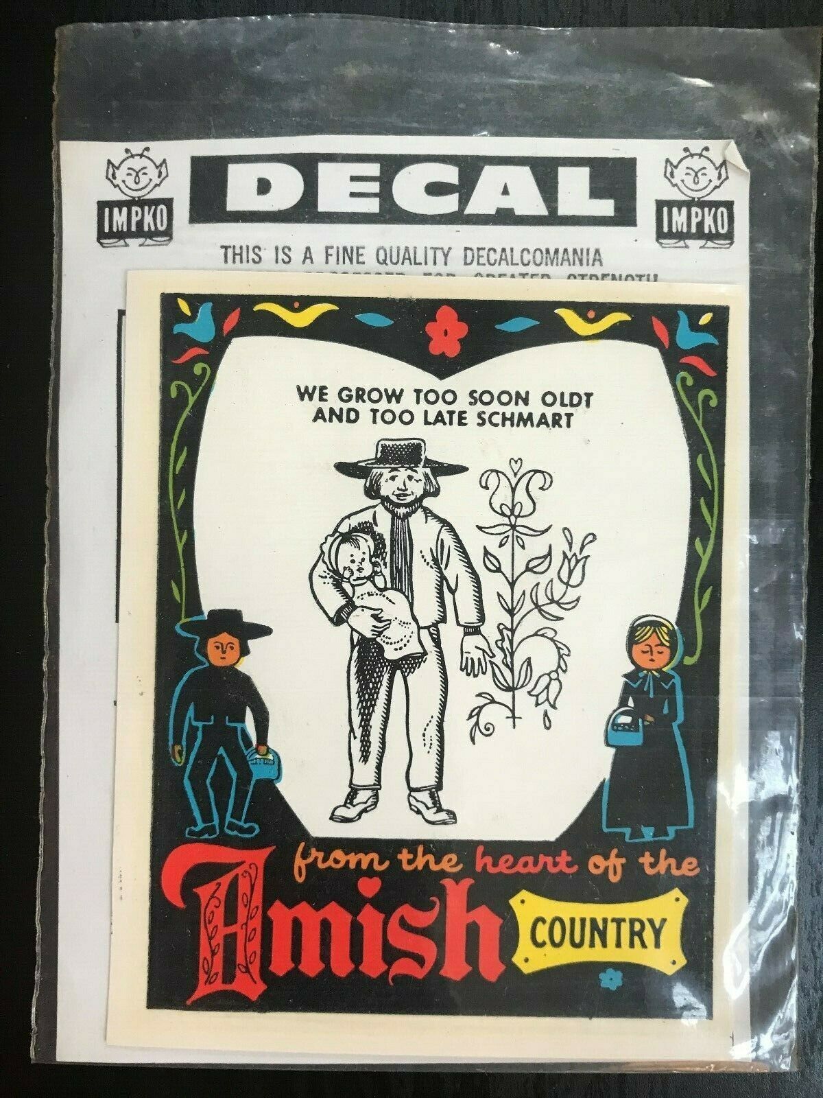 Vintage Car Decal 1960's Pennsylvania Amish Car Decal | United States ...