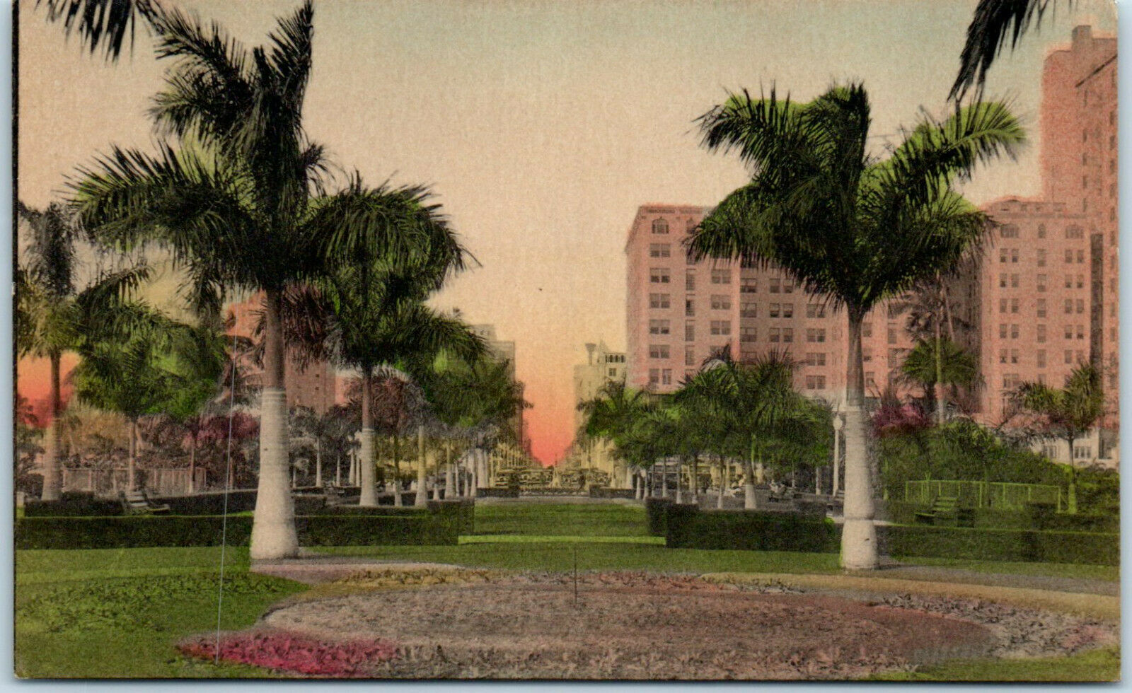 1930s Looking Up Flagler Street from Bayfront Park Miami Florida ...